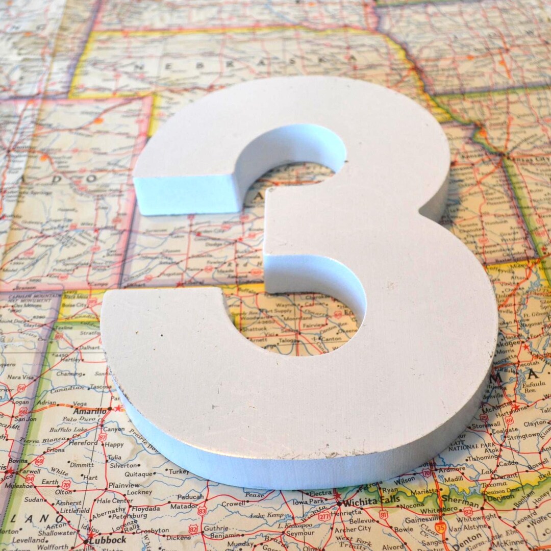 Vintage Salvage Industrial Signage Metal White Number 3 - Etsy