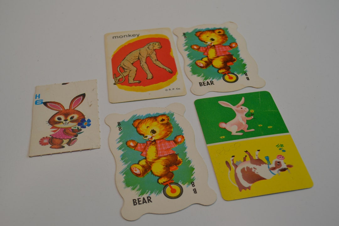 Vintage Animals Childrens Kids Game Cards Lot of 5 - Etsy
