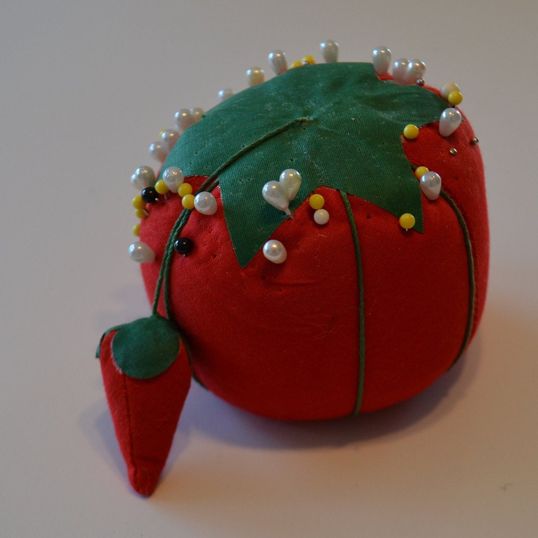 Vintage Sewing Craft Red Tomato Collectible Needle Pincushion - Etsy