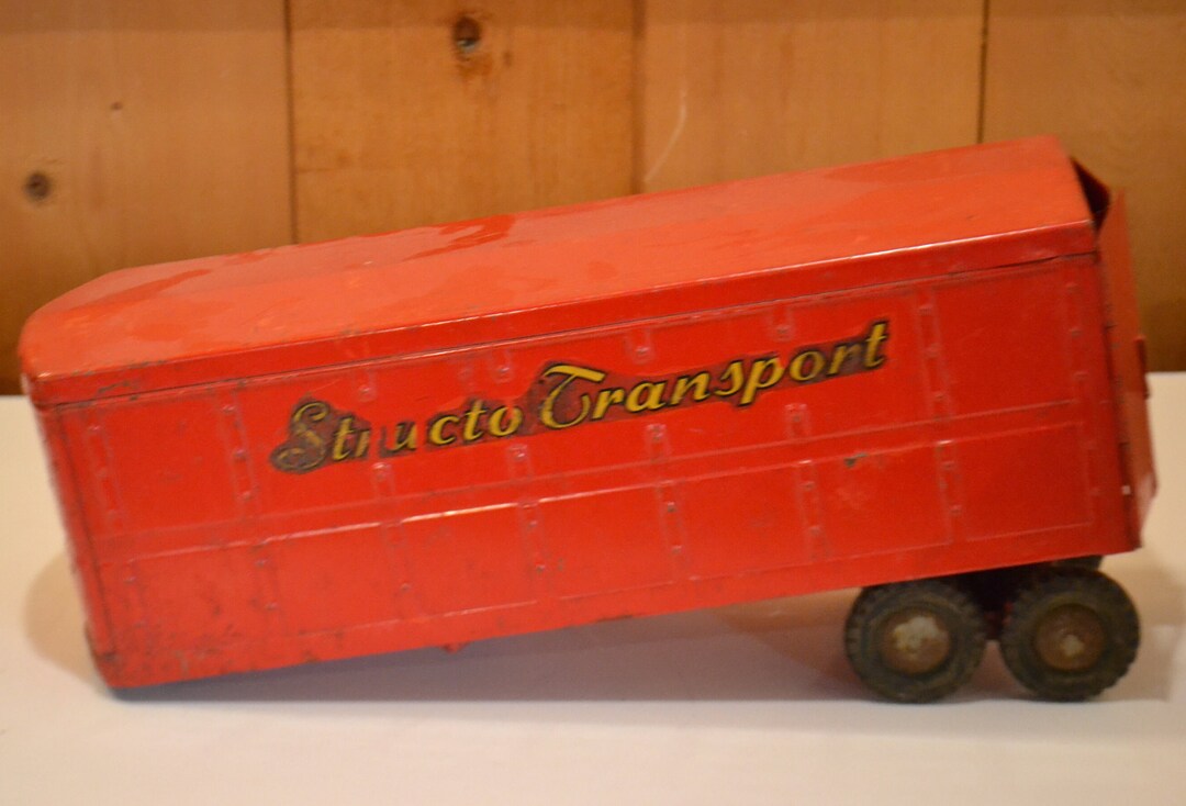 Vintage Structo Transport Red Metal Toy Trailer Hauler - Etsy