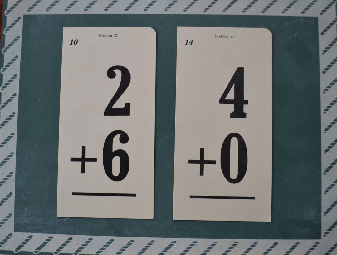 Vintage Teaching Educational Number Subtraction Addition Math Flash ...