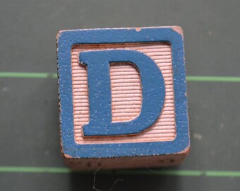 Vintage Blue Wood Block Letter Initial Refrigerator Magnet R - Etsy