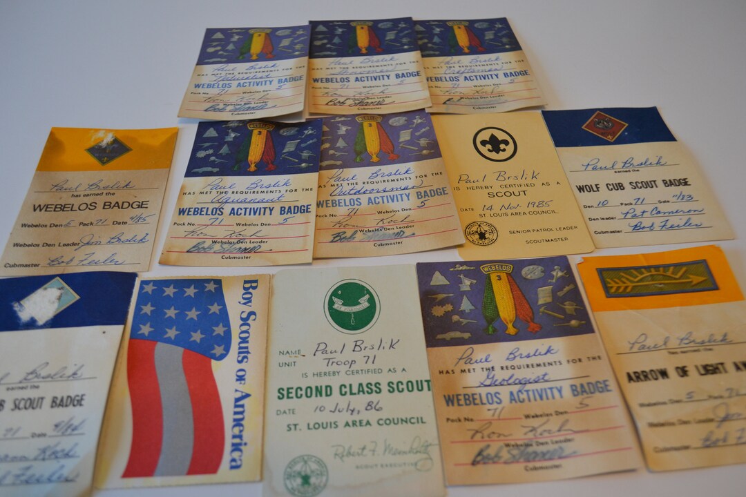 Vintage Boy Cub Scout Membership Award Cards Ephemera Set of 13 - Etsy