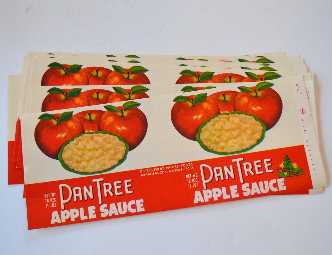 Vintage Pan Tree Apple Sauce Food Can Labels Lot of 2 - Etsy