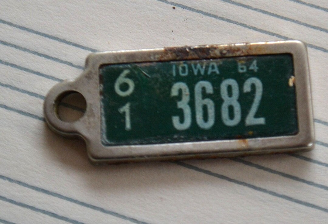 Vintage Disabled American Veterans Iowa Green 1954 License Plate ...