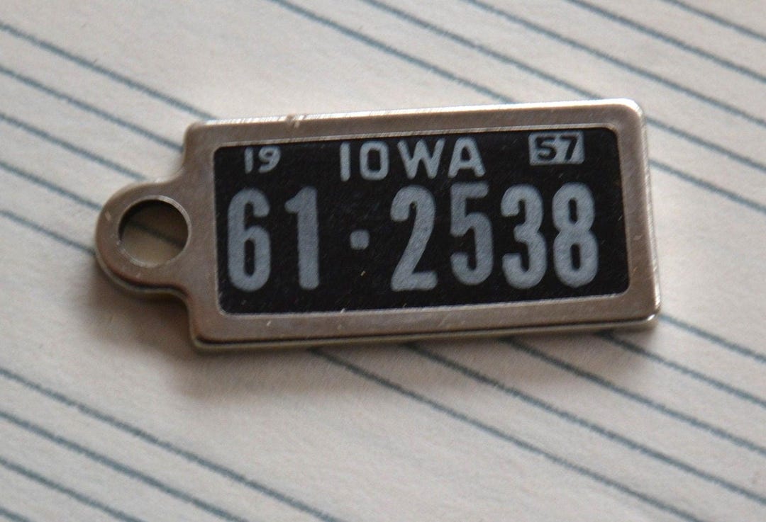 Vintage Disabled American Veterans Iowa Black 1957 License Plate ...