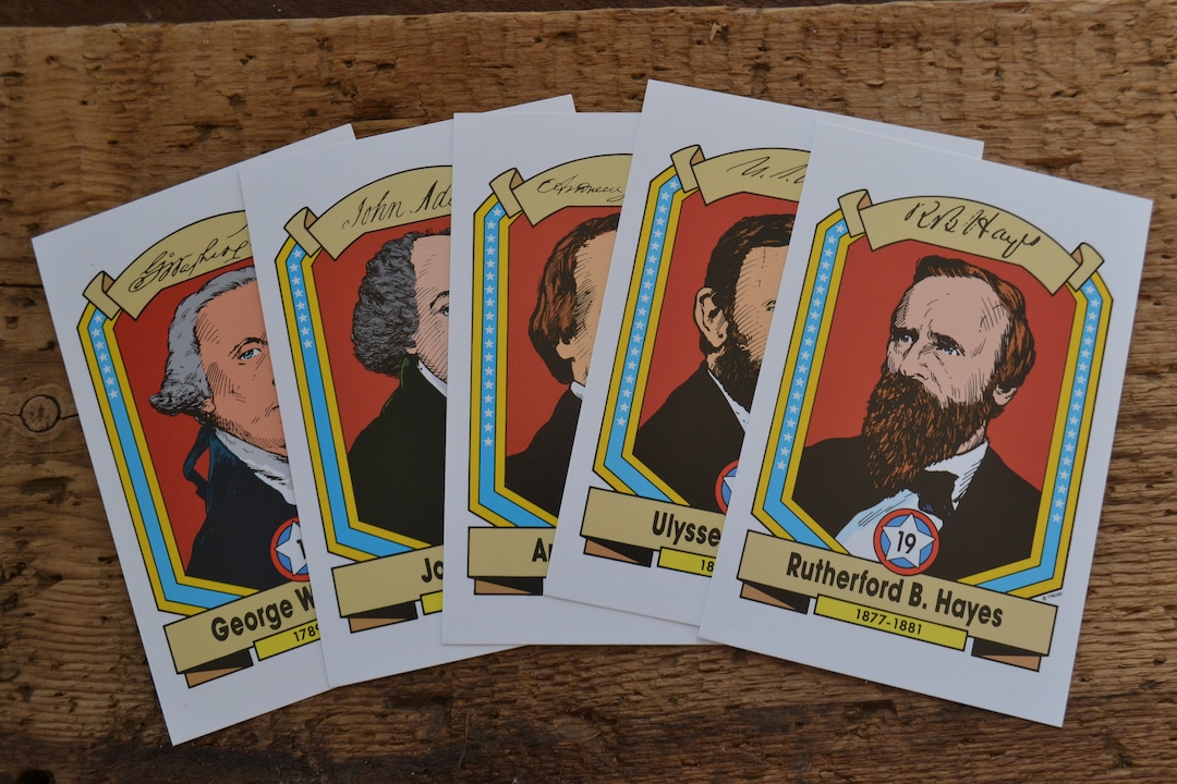 United States Presidents Fun Facts Portraits Cards Lot of 8 - Etsy