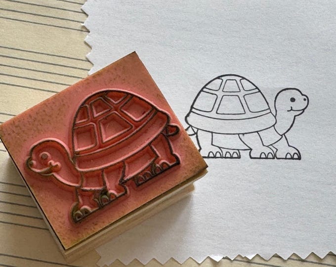 Turtle Wood Mounted Rubber Stamp - Etsy