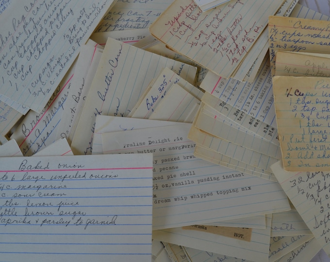 Vintage Old Recipe Cards Paper Ephemera Handwritten Typed Recipes Lot ...