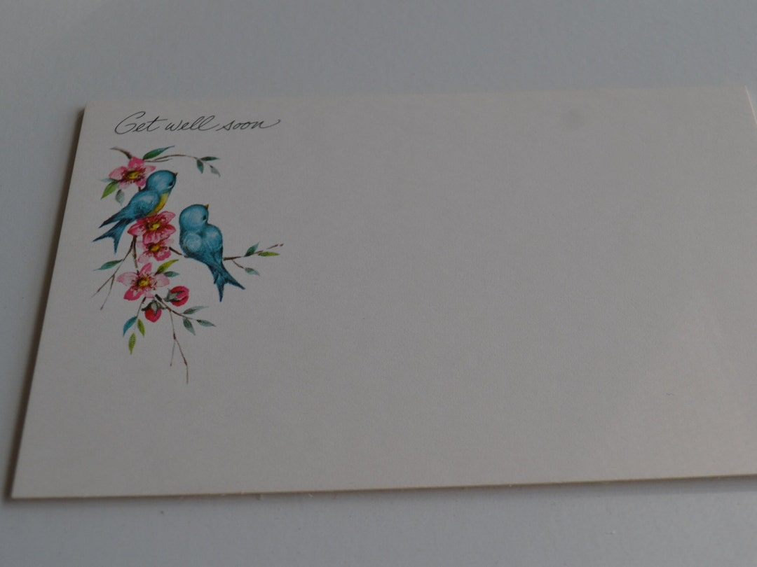 Vintage Get Well Soon Post A Note Memo Greeting Cards Note Paper Set of ...
