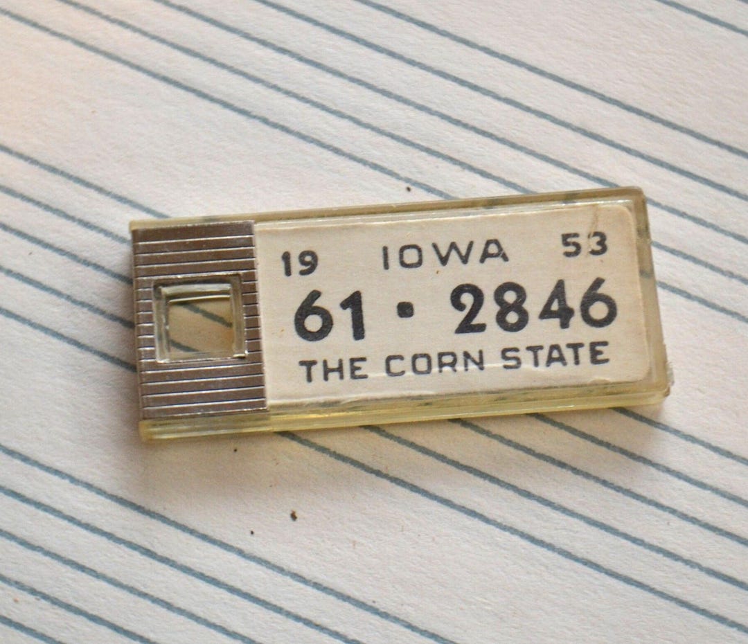 Vintage Disabled American Veterans Iowa Black 1956 License Plate ...