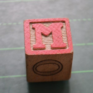 Vintage Red Wood Block Letter Initial Refrigerator Magnet M - Etsy