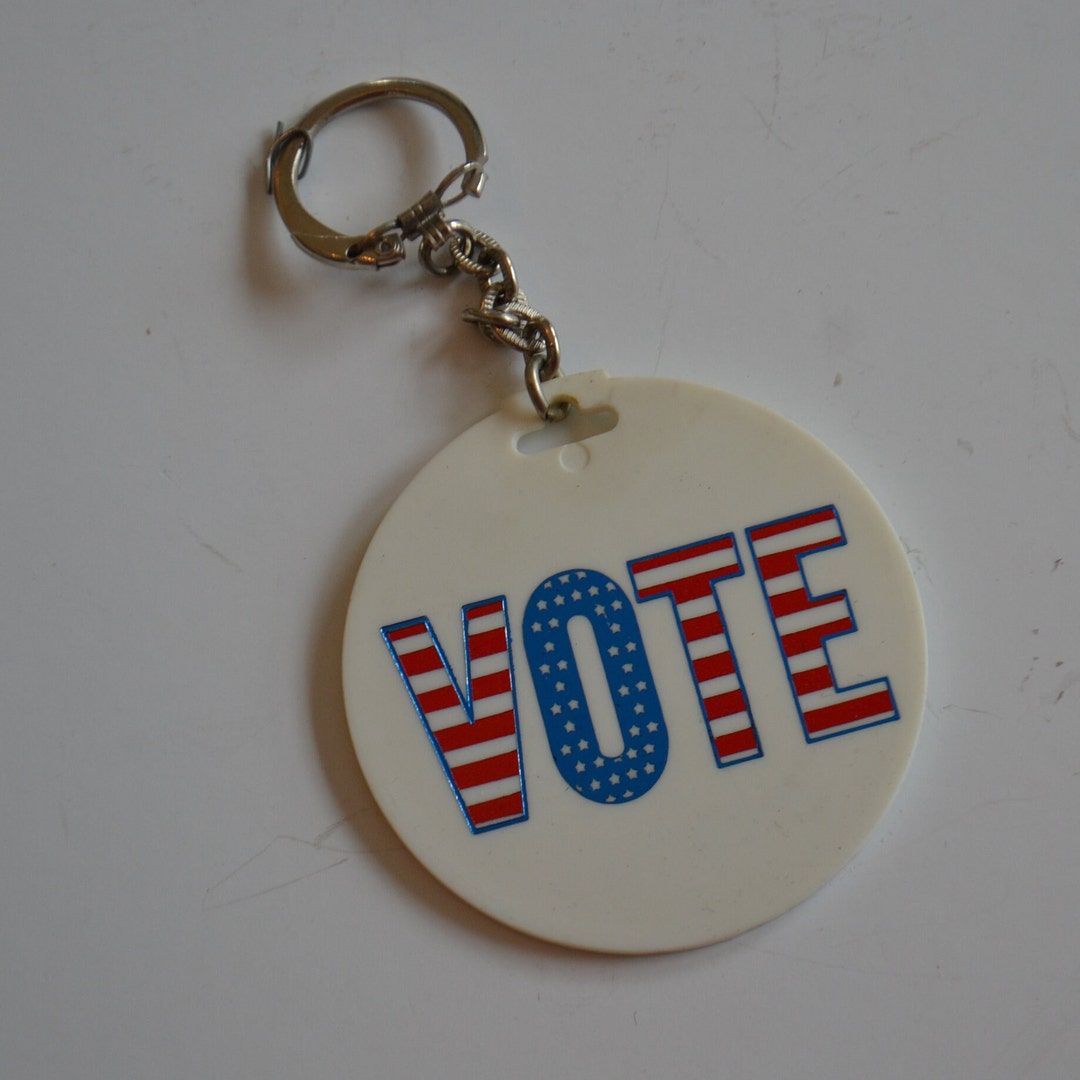 Vintage Vote Bank Advertising Round Plastic Key Chain Keychain - Etsy