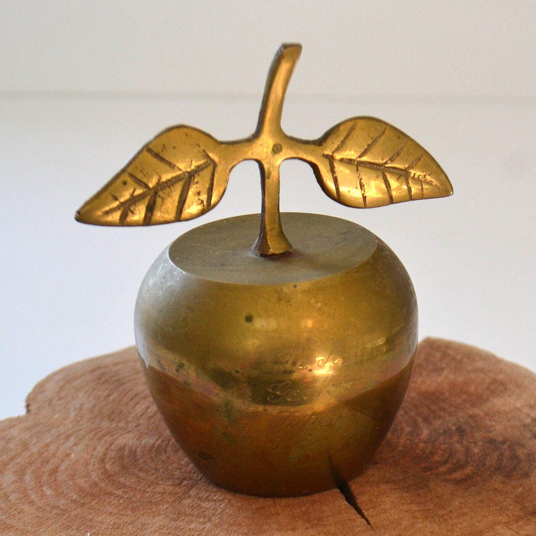 Vintage Brass Gold Large Fruit Apple Bell - Etsy