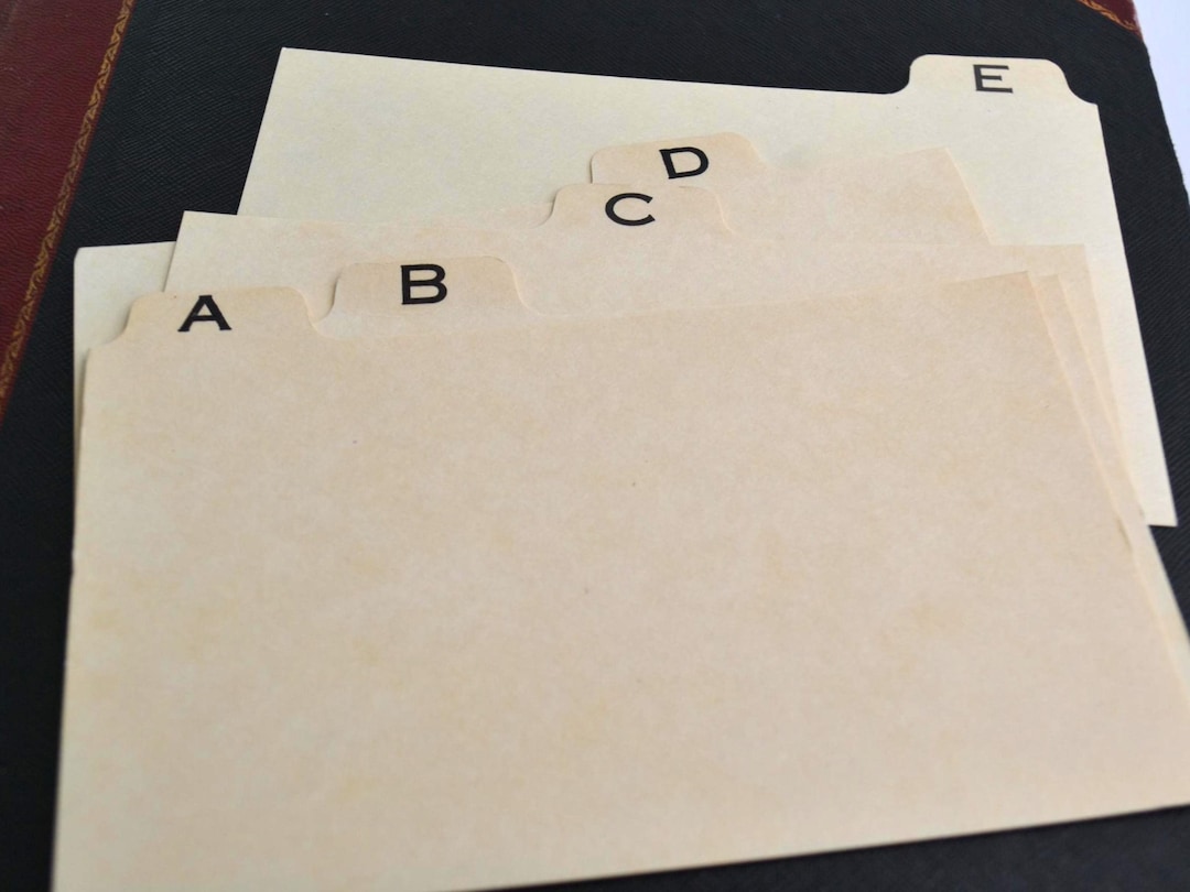 Vintage Manilla Office Kitchen Alphabet Index Card File Organization ...