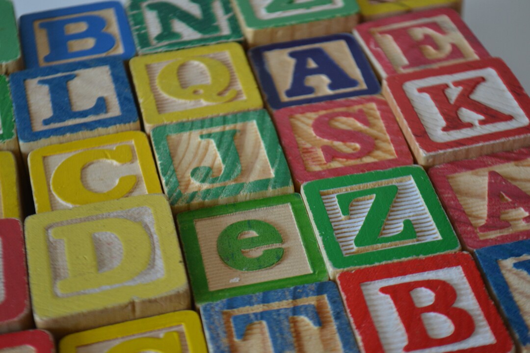 Vintage Assorted Childrens Kids Alphabet Wood Block Letter Initial ...