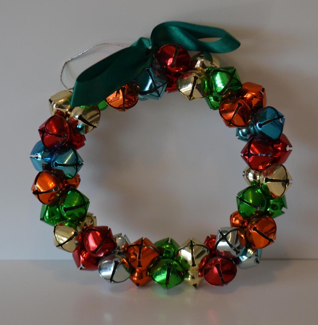 Vintage Christmas Multi-color Bells Wreath Large Ornament - Etsy