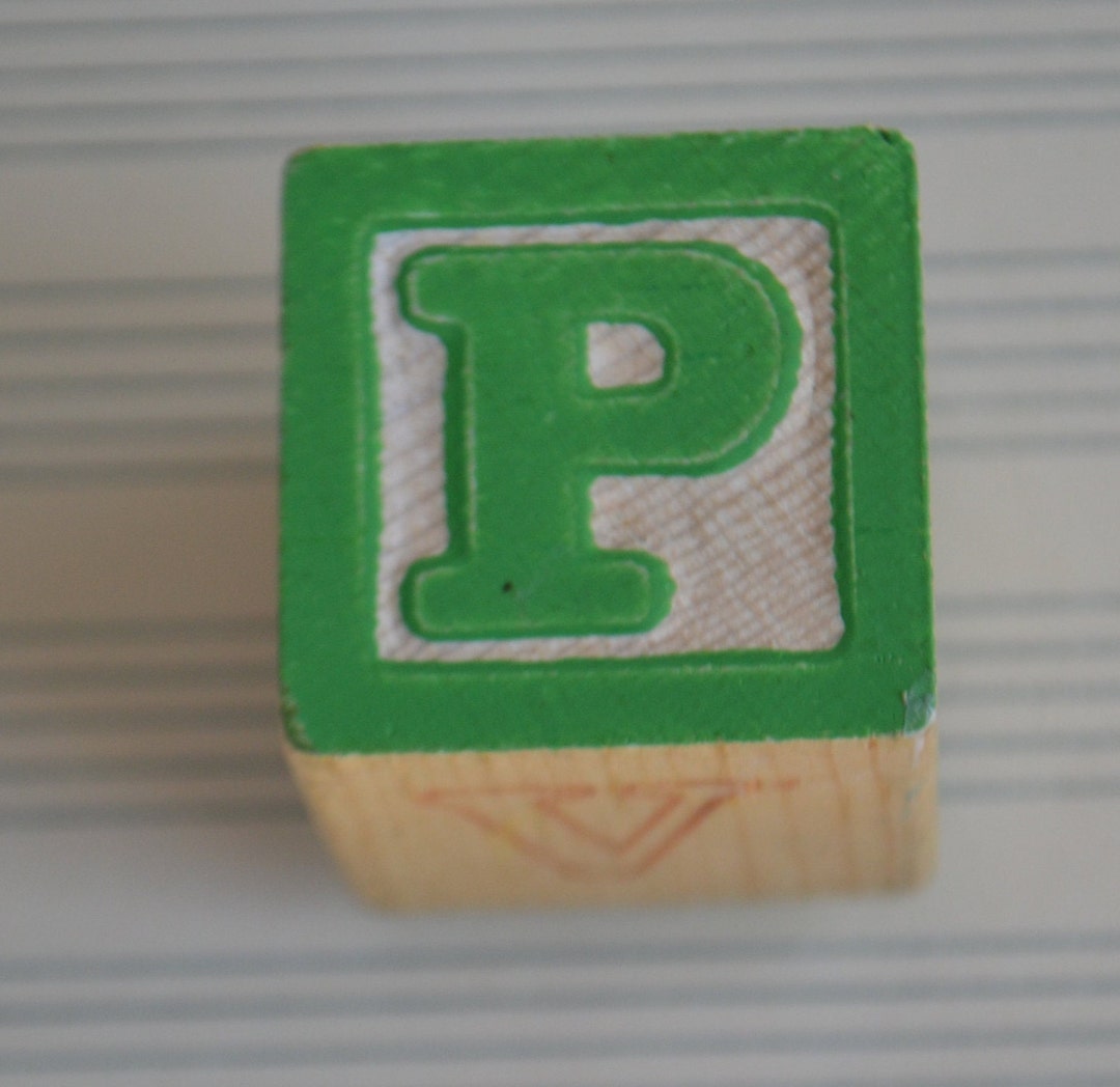Vintage Green Block Letter Initial Refrigerator Magnet P - Etsy