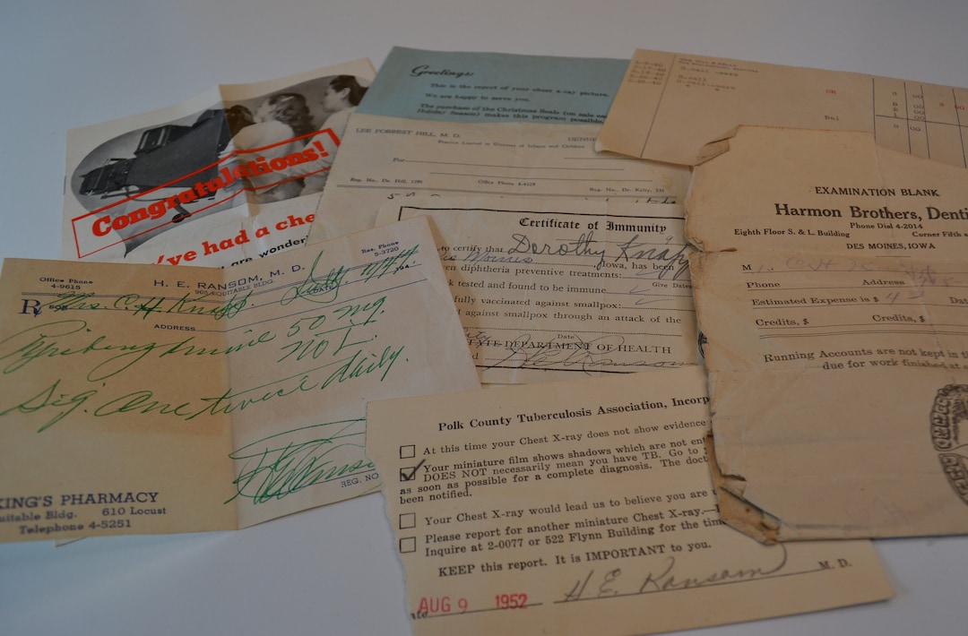 Vintage Paper Ephemera Medical Doctor Documents Lot of 8 - Etsy