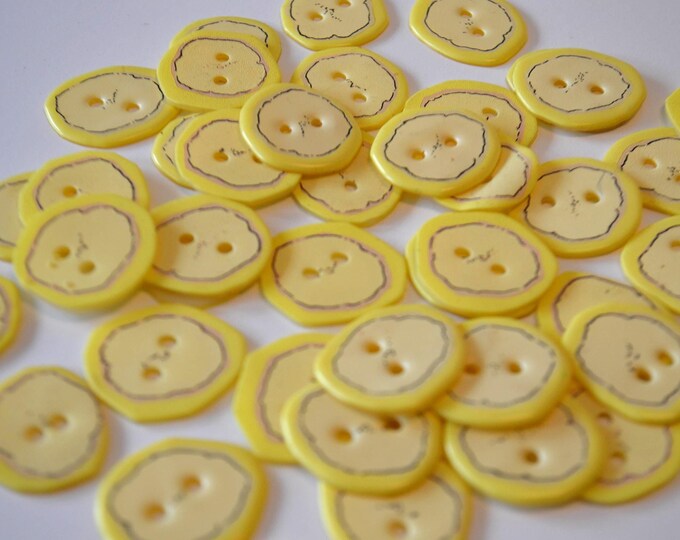 Vintage Yellow Lemon Fruit Plastic Sewing Craft Buttons Lot of 42 - Etsy
