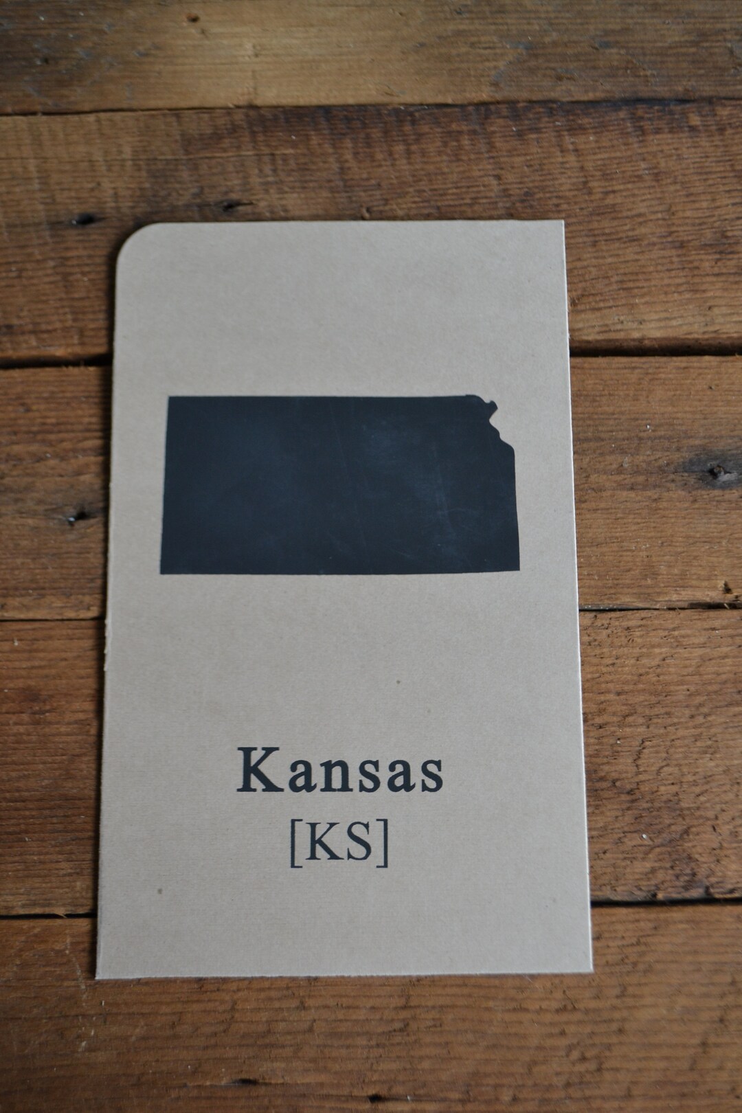 Vintage Cardstock Flashcard Educational Informational Map State Kansas ...