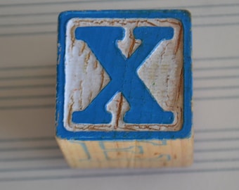 Vintage Blue Wood Block Letter Initial Refrigerator Magnet R - Etsy
