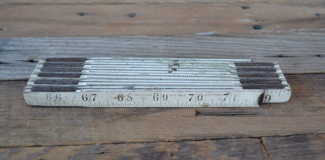 Vintage Lufkin Wood White Expandable Foldable Measuring Measurement ...