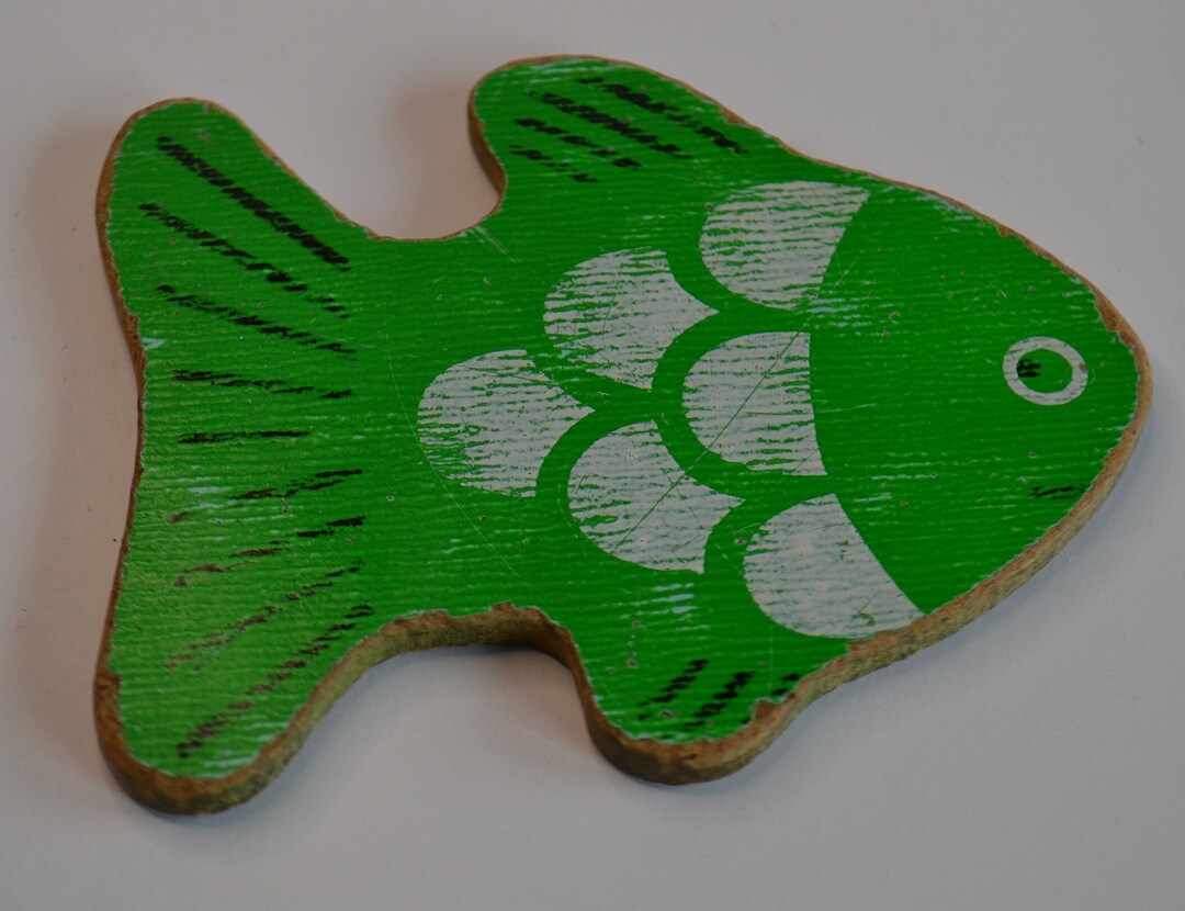 Vintage Wood Green Fish Refrigerator Magnet - Etsy