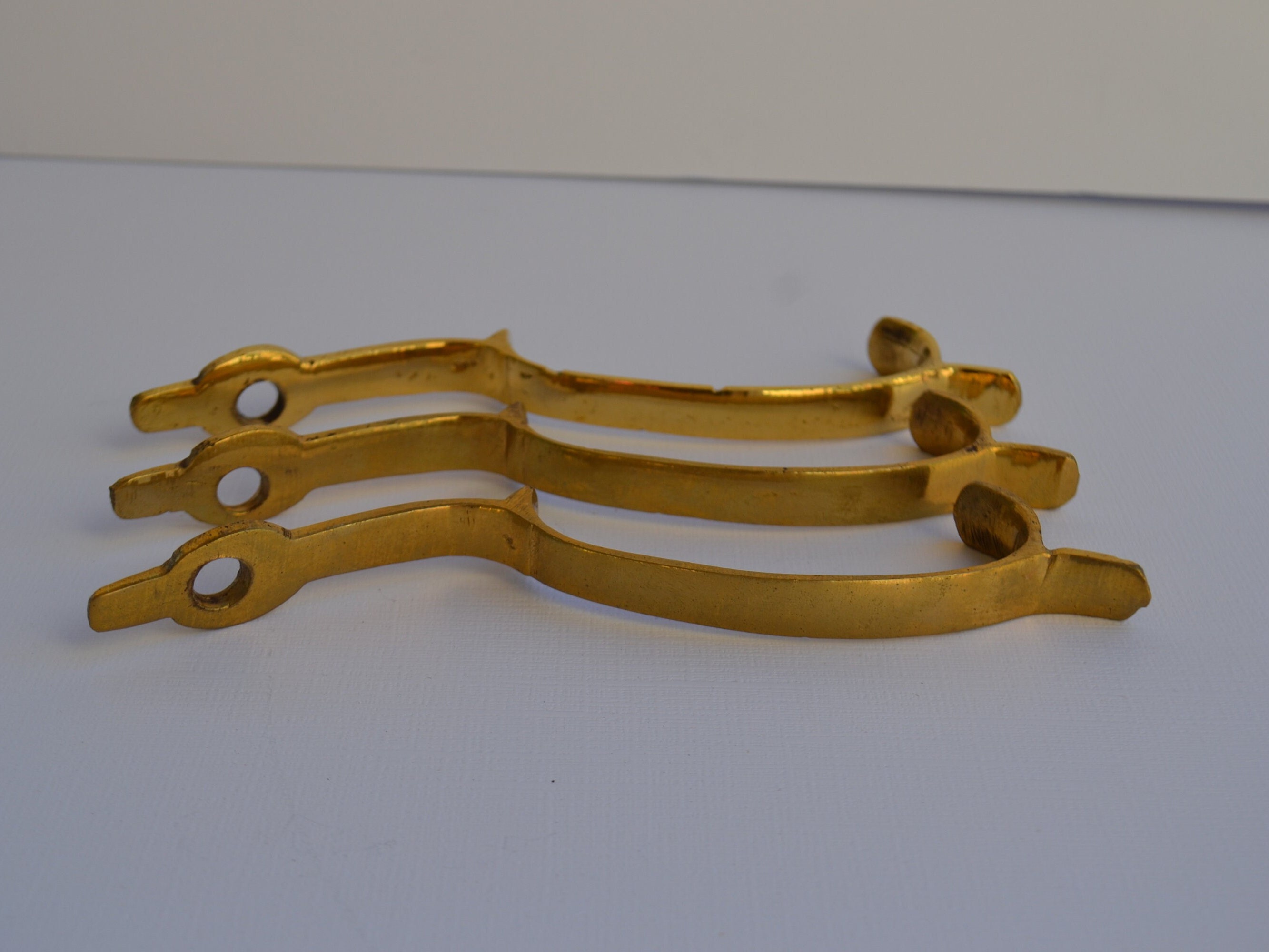 Vintage Cabinet Door Brass Metal Handles Pulls Hardware Set of | Etsy