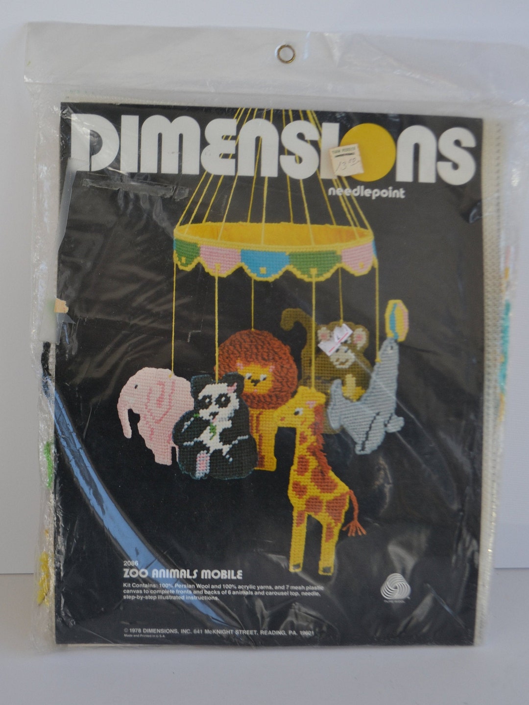 Vintage Dimensions Needlepoint Nursery Childrens Room Decor Zoo Animals ...