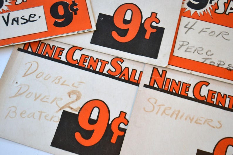Vintage Retail Store Price Tags Cards Assorted Lot of 5 - Etsy