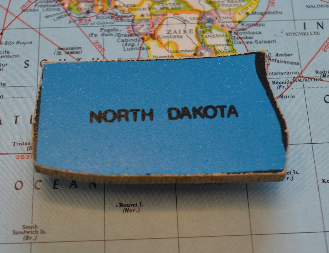 Vintage Wood Puzzle North Dakota State Blue Refrigerator Magnet - Etsy