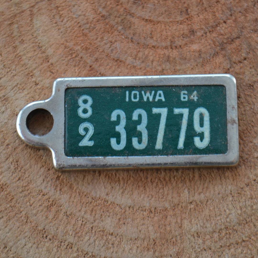 Vintage Disabled American Veterans Iowa Green 1964 License Plate ...