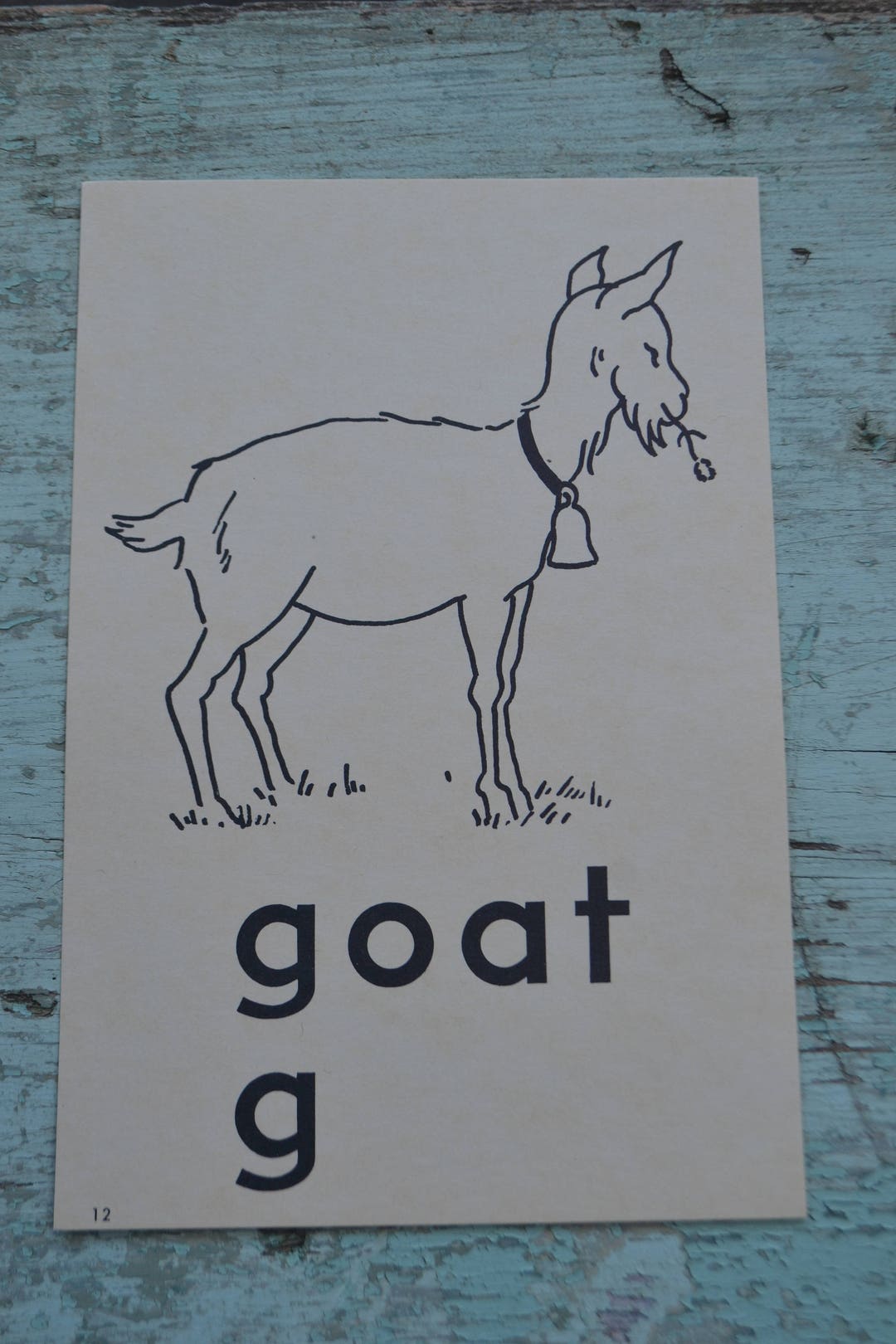 Vintage Large Picture Flash Card Flashcard Ephemera 1950s Goat - Etsy