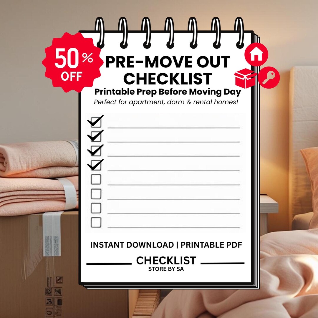 Pre-move Out Checklist – Printable Moving Day Prep Guide | Apartment ...