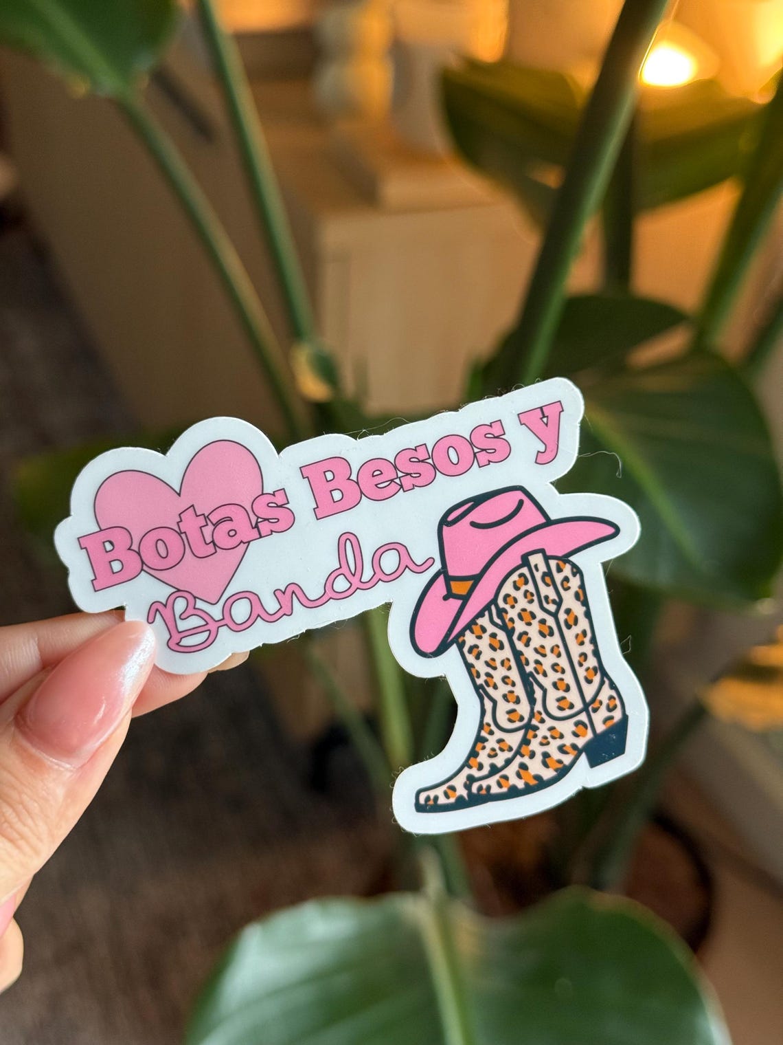 Botas, Besos Y Banda Sticker for Laptop, Water Bottles, Journaling ...