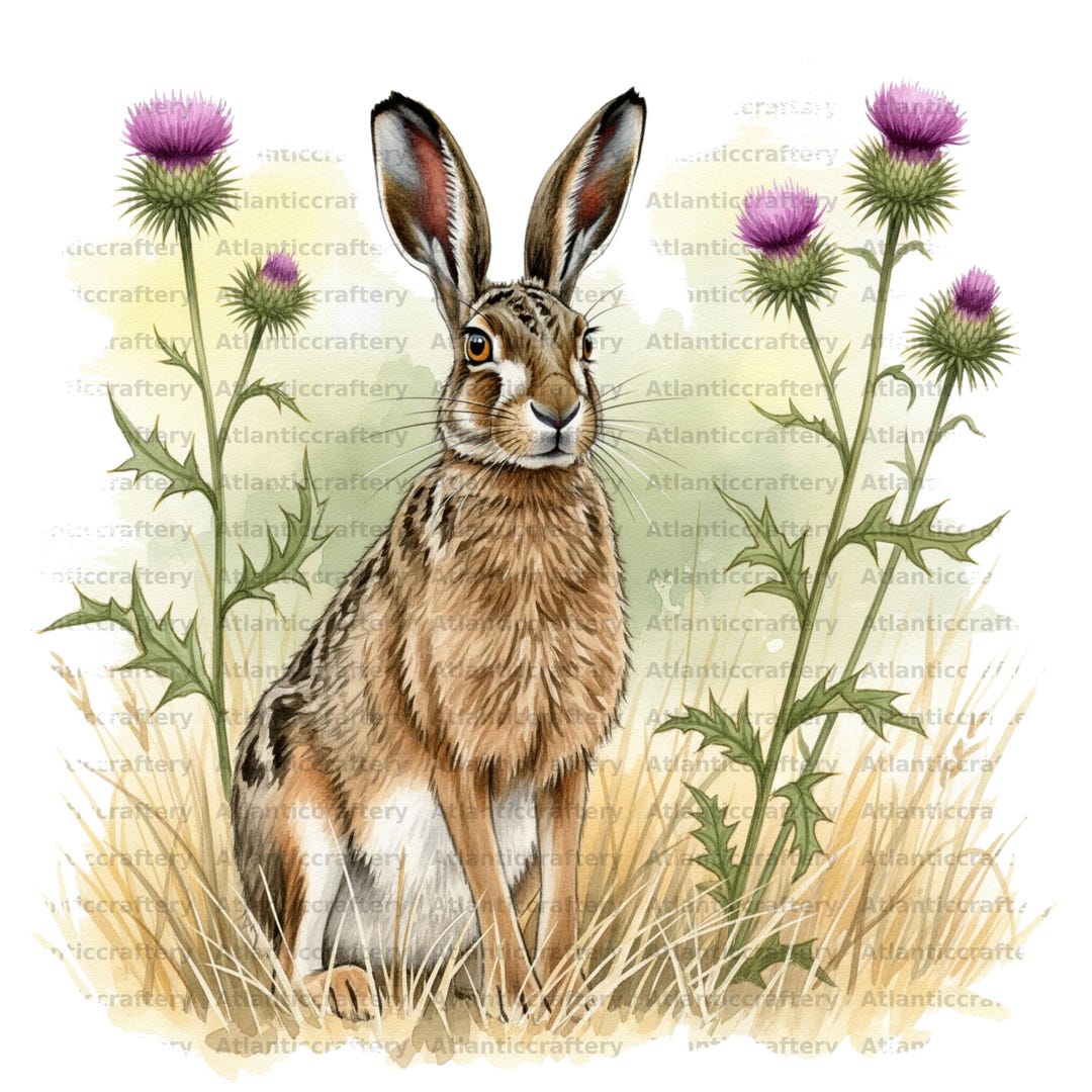 10 Watercolor Wild Rabbit Clipart | Digital Illustration Rabbit PNG ...