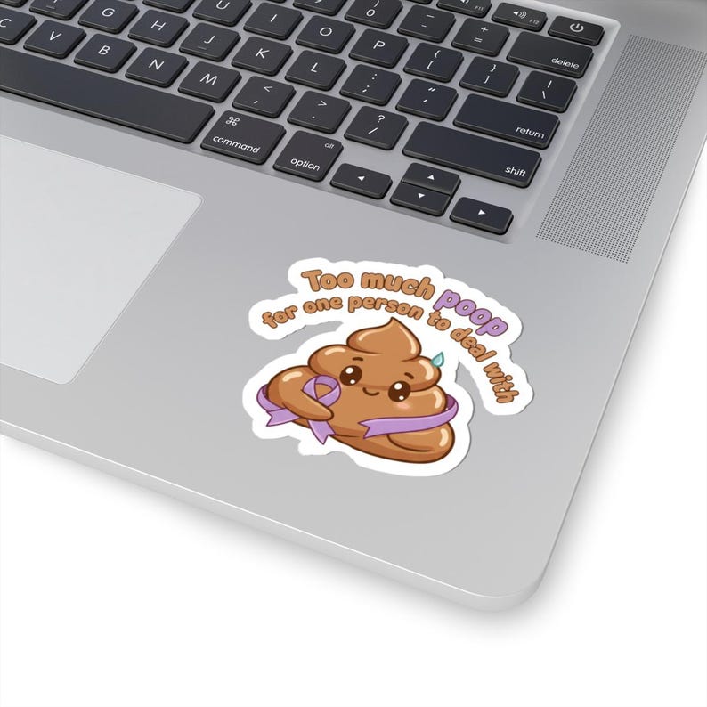 Poop Emoji Sticker | IBD Awareness Ribbon, Cheeky Humor Vinyl Decal - Etsy