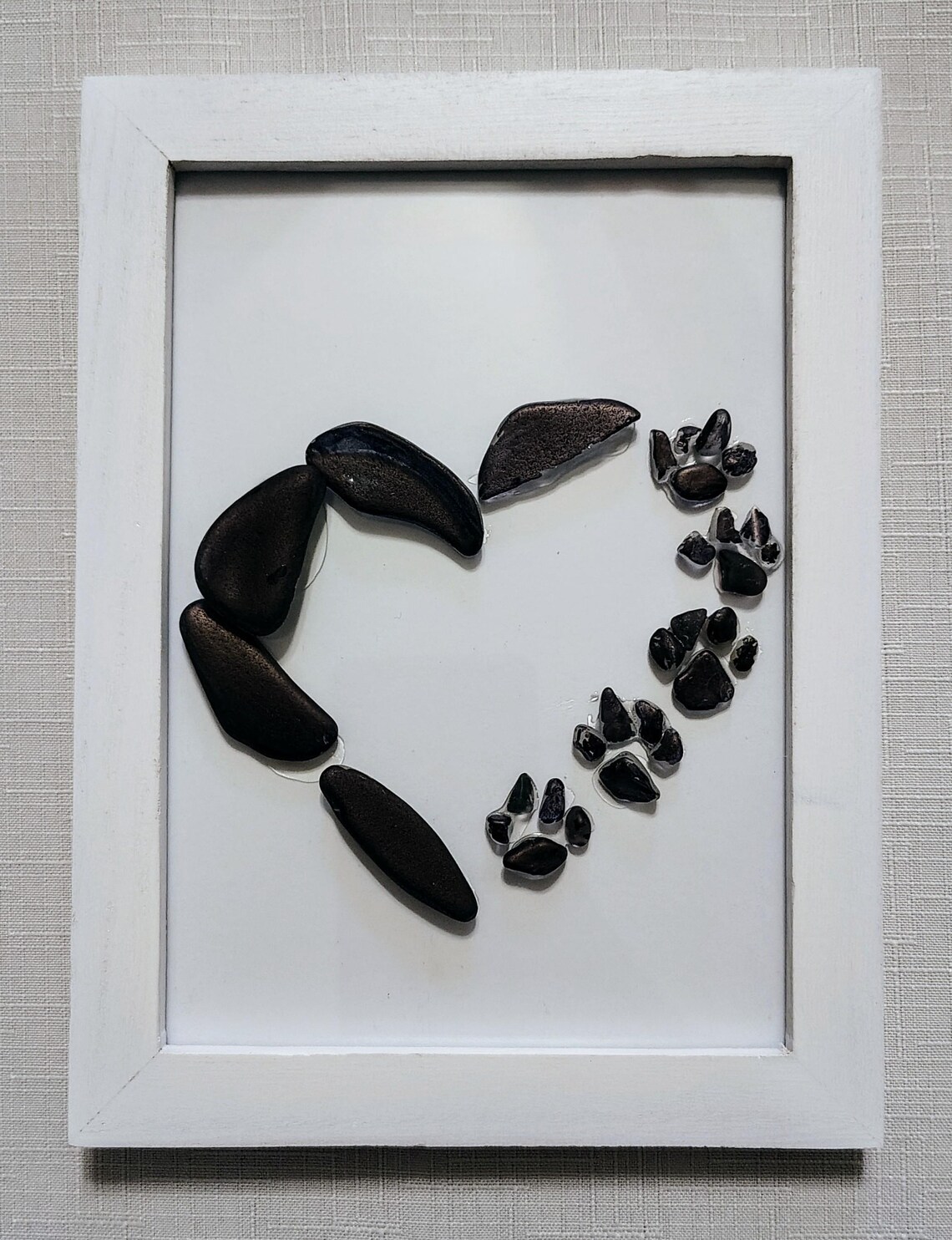 Beach Glass "dogs Leave Footprints on Your Heart" Art - Etsy