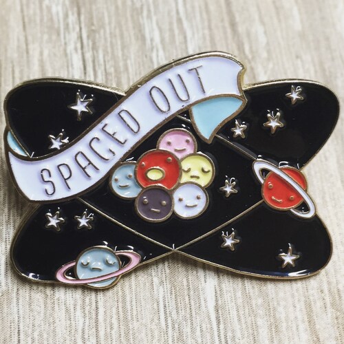 NEW Spaced Out Planets and Atoms Enamel / Lapel Pin - Etsy