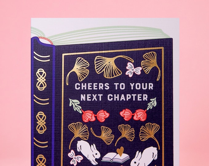 Next Chapter Book Congratulations Gold Foil Greeting Card - Etsy