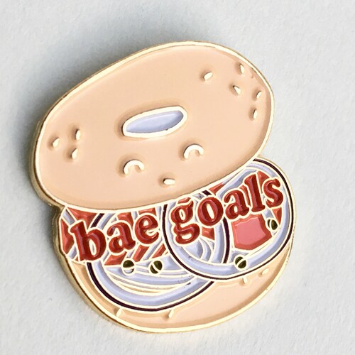 NEW bae Goals Bagel Sandwich Enamel / Lapel Pin - Etsy