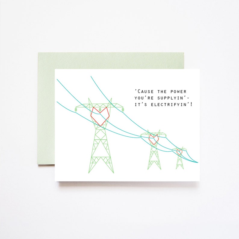Electrifying Power Line Love Greeting Card - Etsy