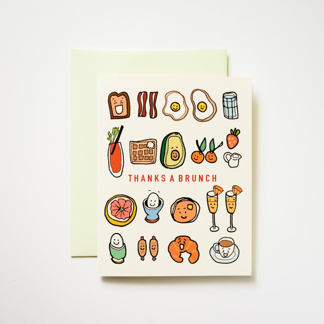 Thanks a Brunch Breakfast and Lunch Greeting Card - Etsy