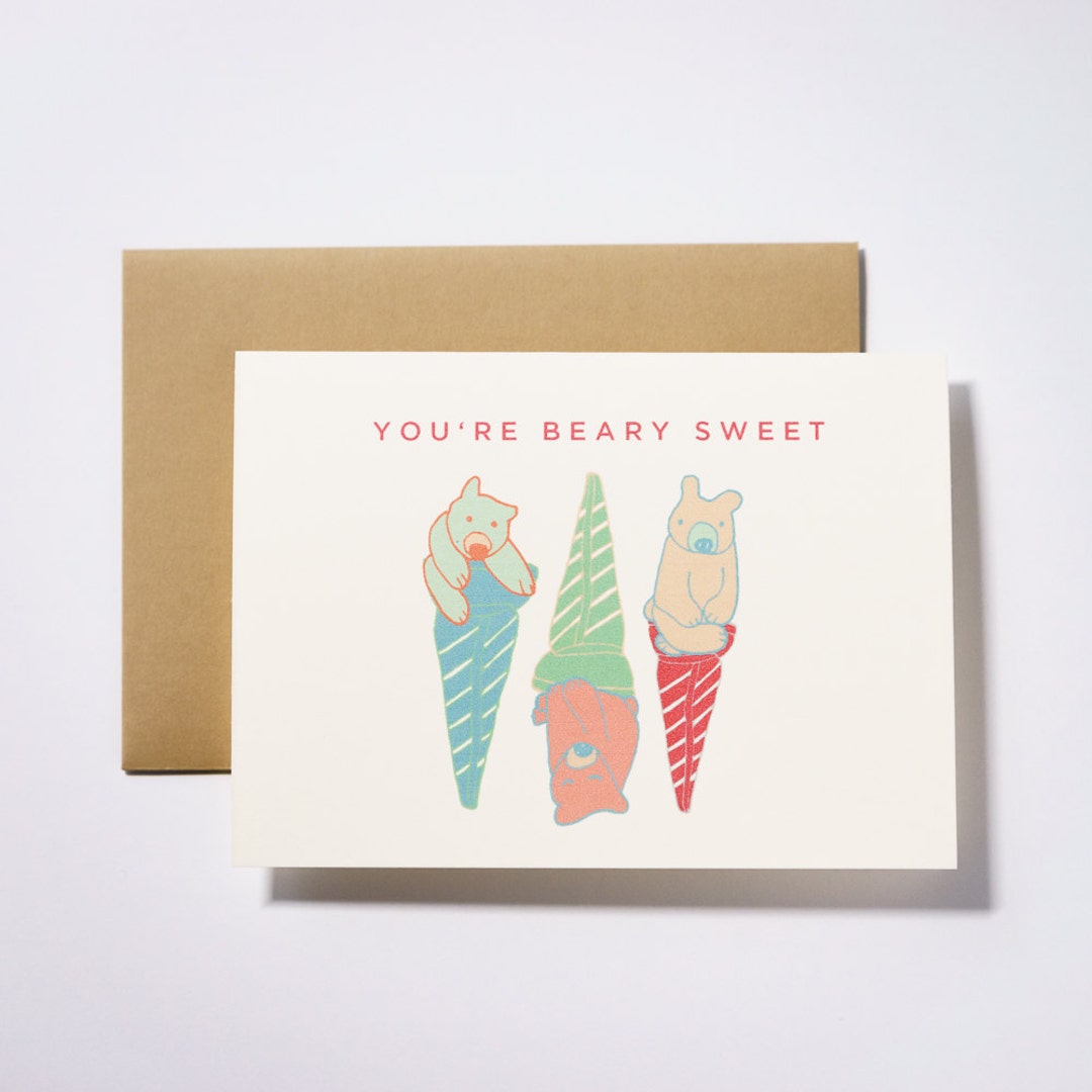You're Beary Sweet Valentine's Day Greeting Card - Etsy