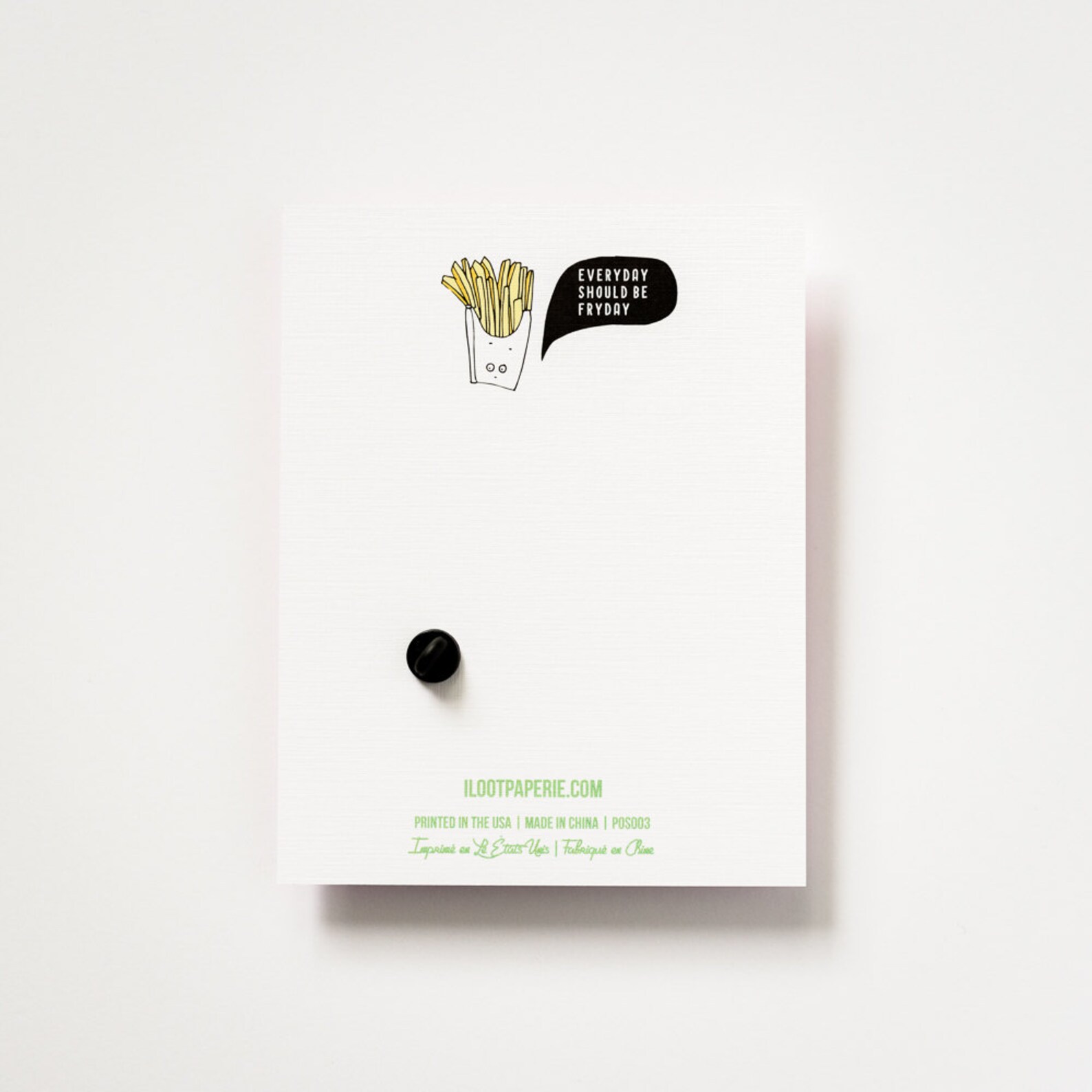 French Fry Enamel / Lapel Pin TGIF Postcard Office Holiday - Etsy