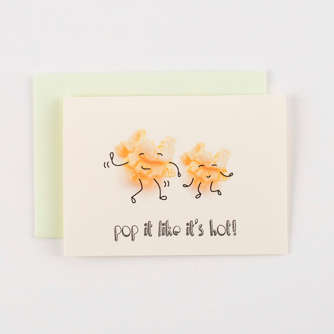 Pop It Like Its Hot Popcorn Greeting Card - Etsy