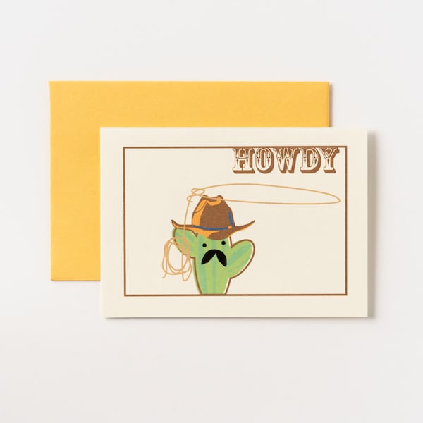 Howdy Greeting Card - Etsy