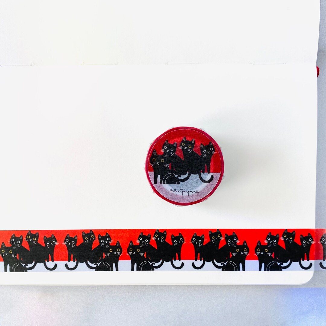 NEW** Blood Moon Meow Washi Tape, Pattern Paper Tape, Gift Wrap ...