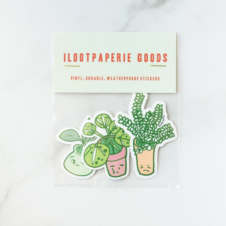 Sad Plants Sticker Pack of 3 | Etsy